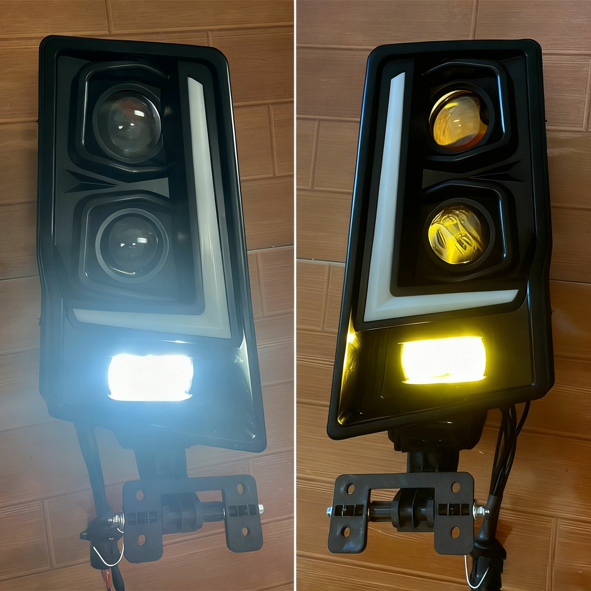 Фары автомобильные, 2 шт, арт. Подходит фары LED двойная линза Volvo FH12/FM12