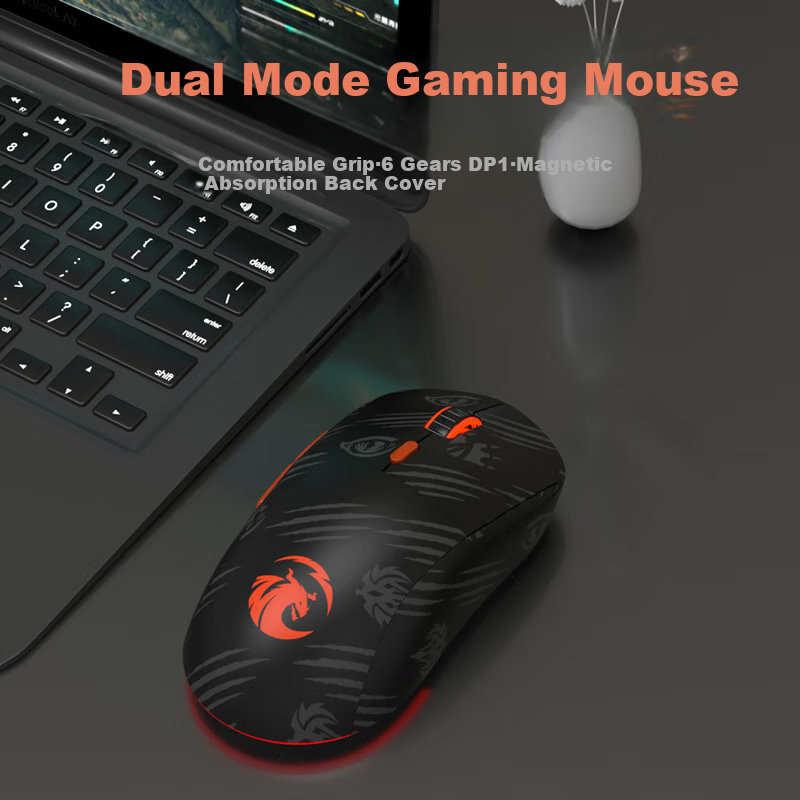 AJAZZ MoYu Collaboration Dual Mode Gaming Mouse 2.4G/Wired USB Macro Programming Mouse Black