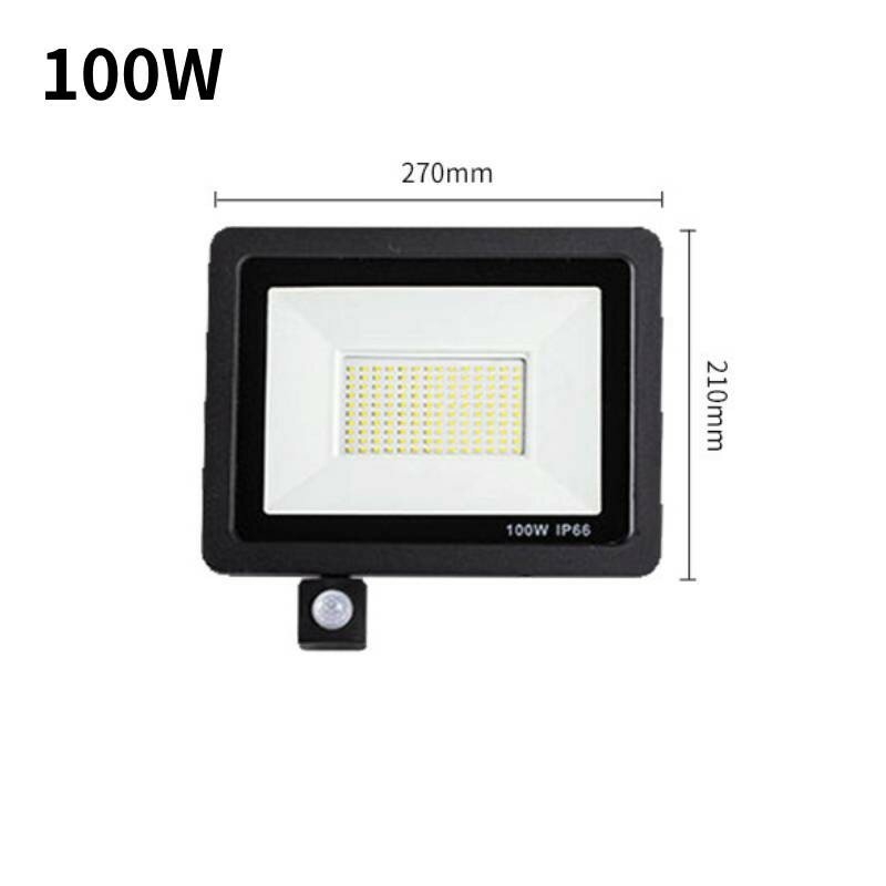 Прожектор уличный с датчиком движения и регулируемой цветовой температурой 3000к 4000к 6000к 100 ватт