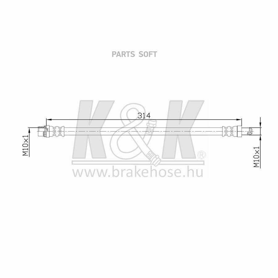 Шланг тормозной передний K&K FT0931 | цена за 1 шт