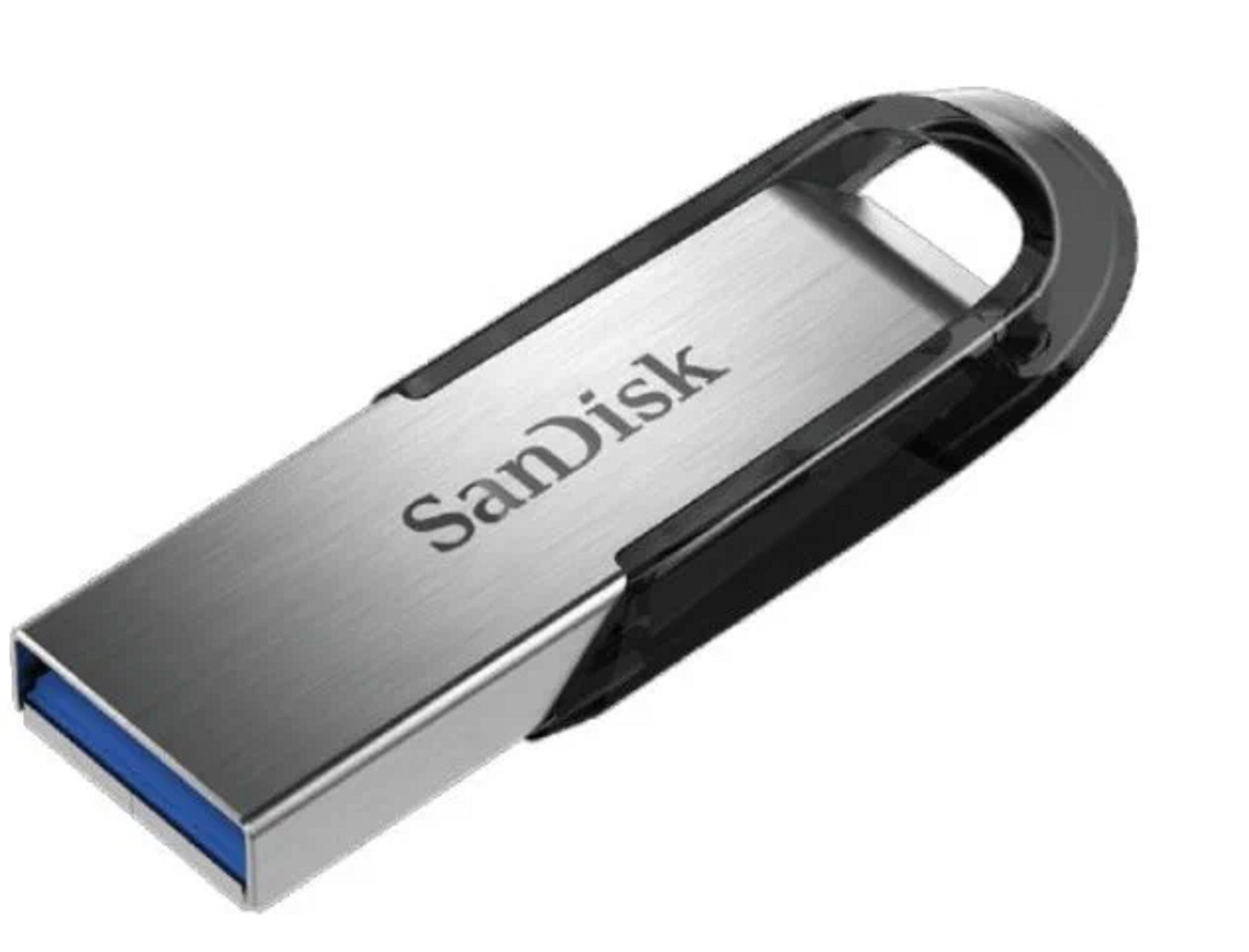 Накопитель USB 3.0 128GB SanDisk Ultra Flair серебристый/черный