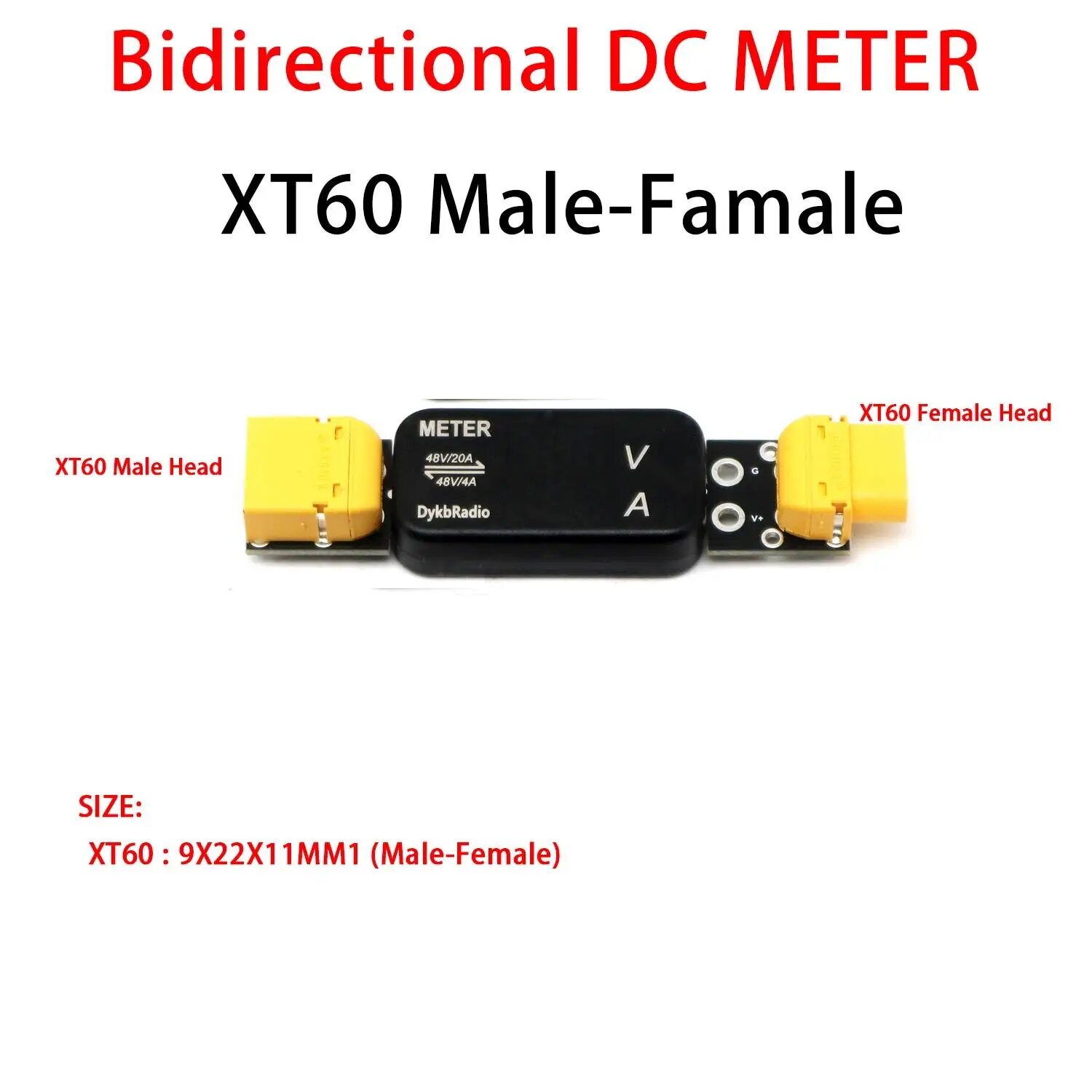 ДыкбРадио Вольтметр Амперметр XT60 Male-Female
