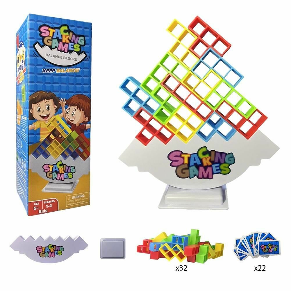 Игра-балансир из кубиков 16-64, детский подарок, семейная игра