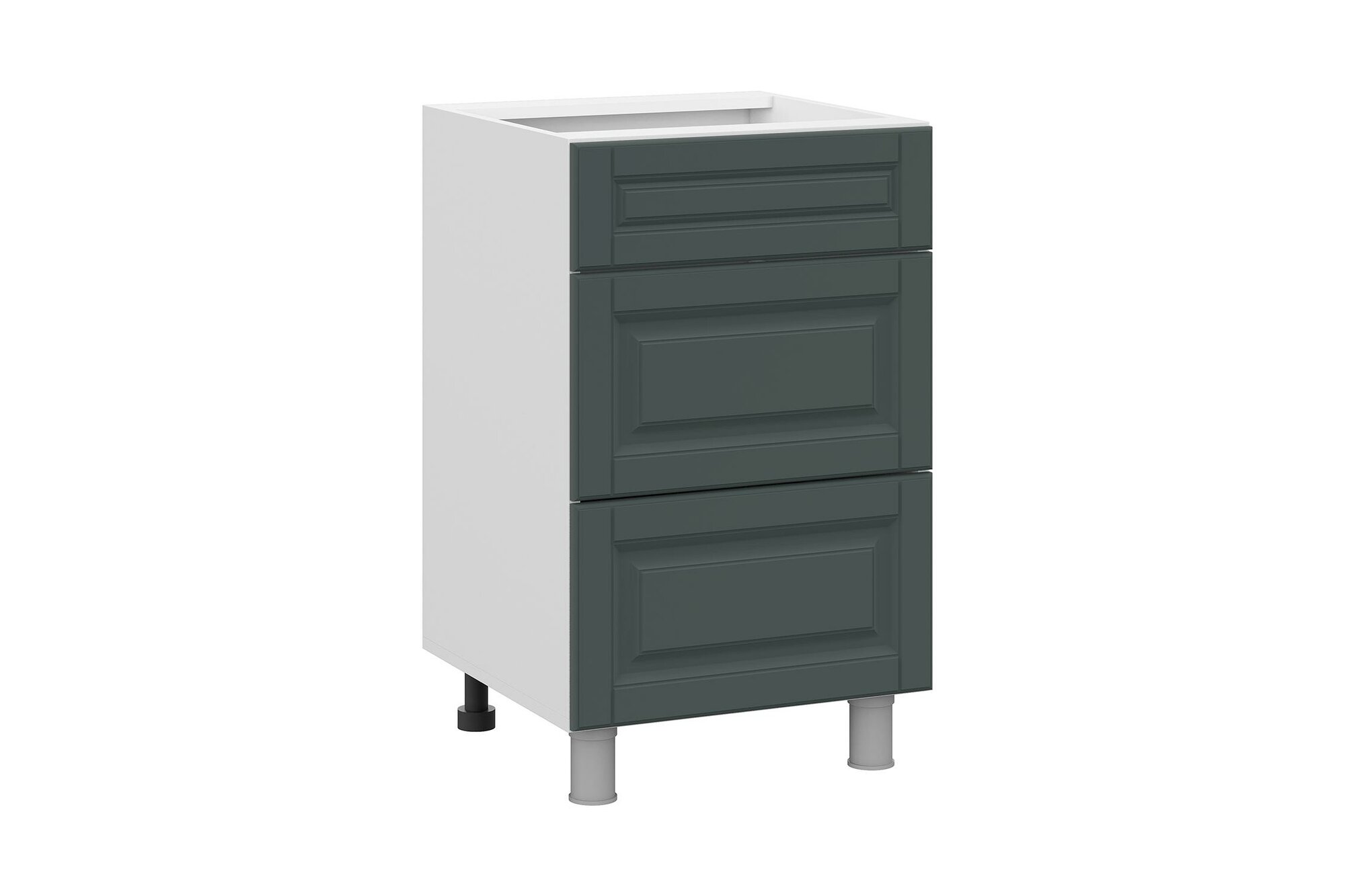 Шкаф нижний с ящиками Нонтон Калеста, 50х50.6х82 см, белый / таежный лес