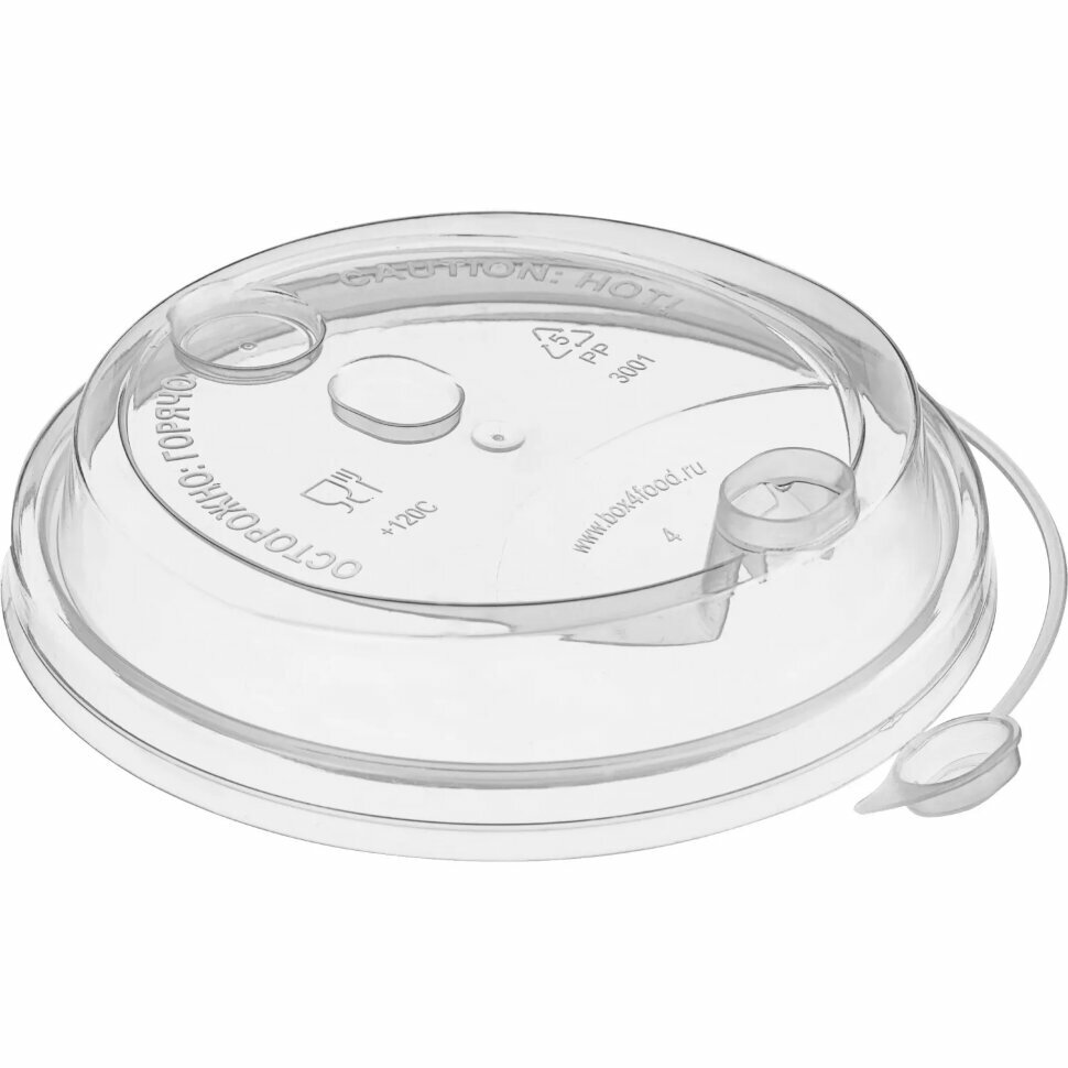 Крышка д/стакана с питейн. ПП d-90мм прозр, 1000шт/кор (3001П), 2368977
