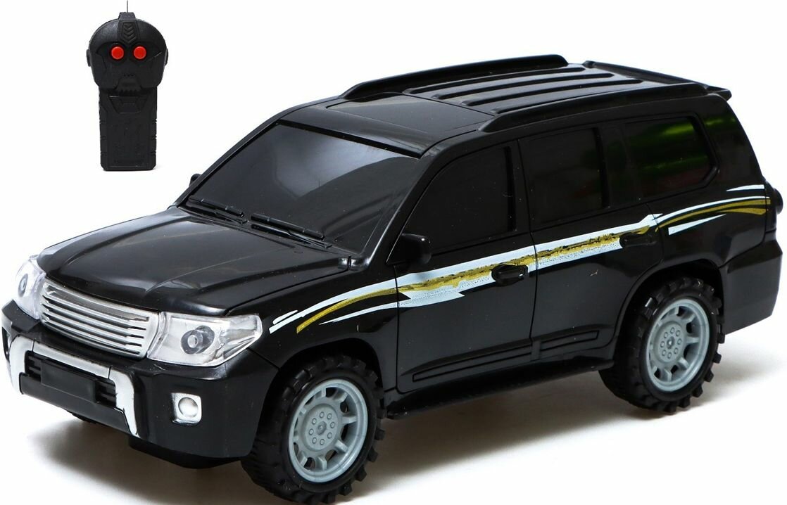 Машинка "Джип Круизер" на дистанционном управлении, машинка-внедорожник радиоуправляемая RC, детский игрушечный транспорт, игрушка для сюжетно-ролевых игр, работает от аккумулятора, цвет чёрный