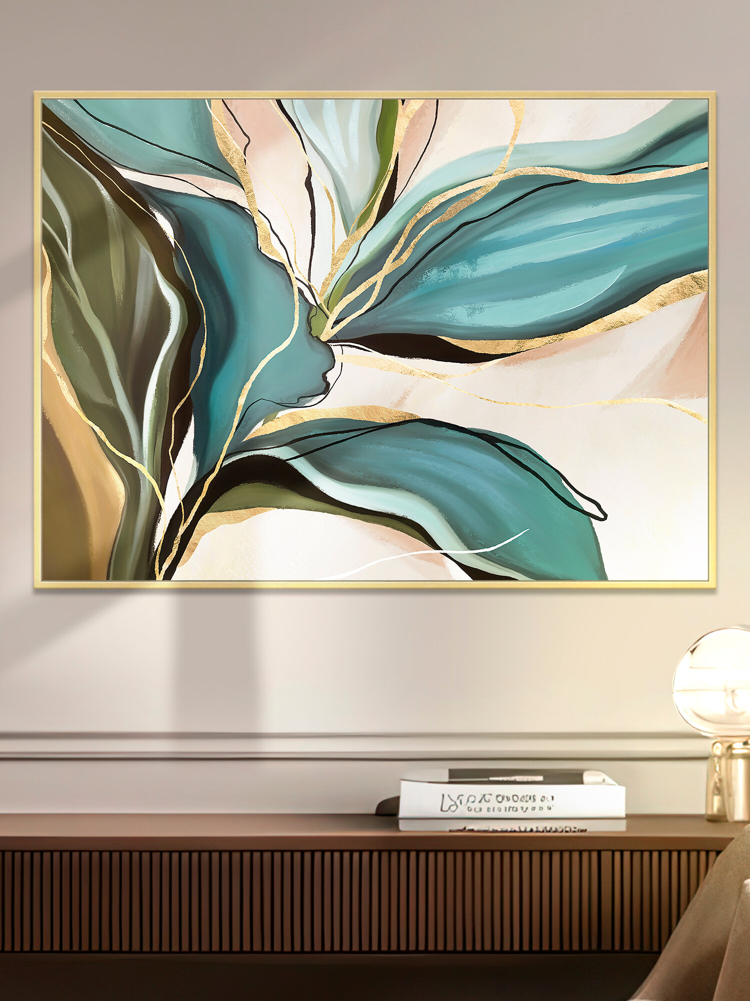 Картина на стену интерьерная абстракция в раме "Маранта", 60х89 см , Графис