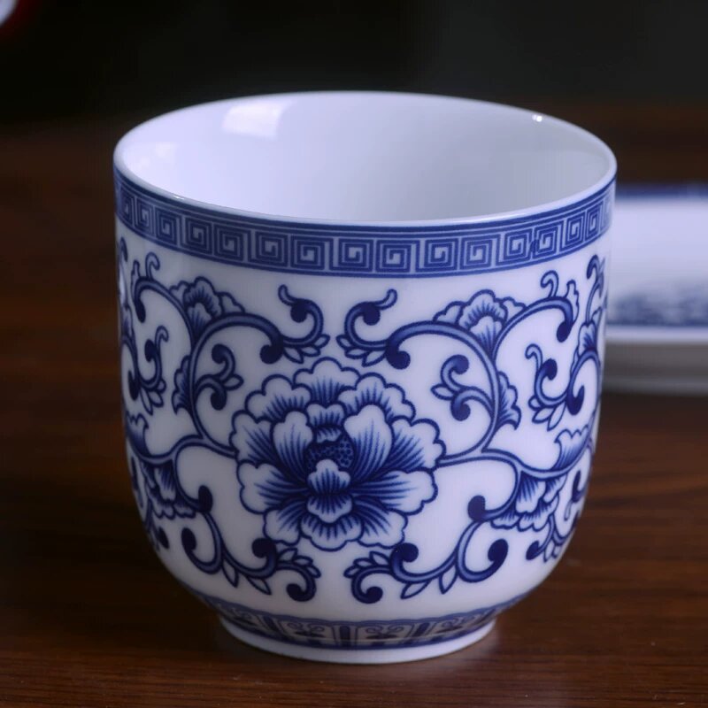 Набор керамической посуды из сине-белой керамики Цзиндэчжэнь: высокотемпературные китайские миски для риса, миски для