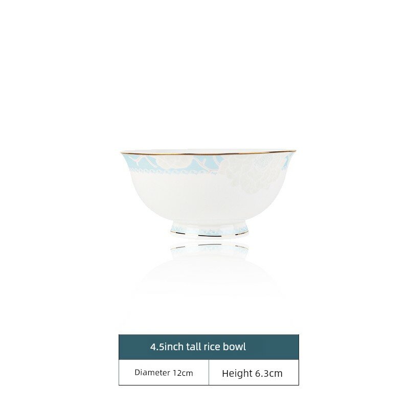 Керамическая тарелка для риса Shunxiang Yanshe из костяного фарфора в новом китайском стиле, одиночная, для дома,