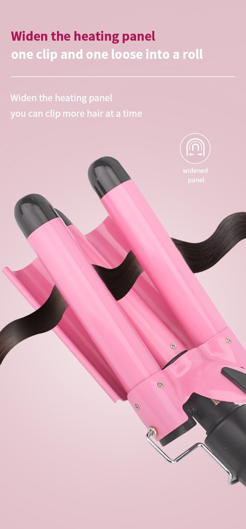 Три волны розовых кудрявых палочек / без повреждений волос / волновых кудрявых палочек / волновых кудряшек