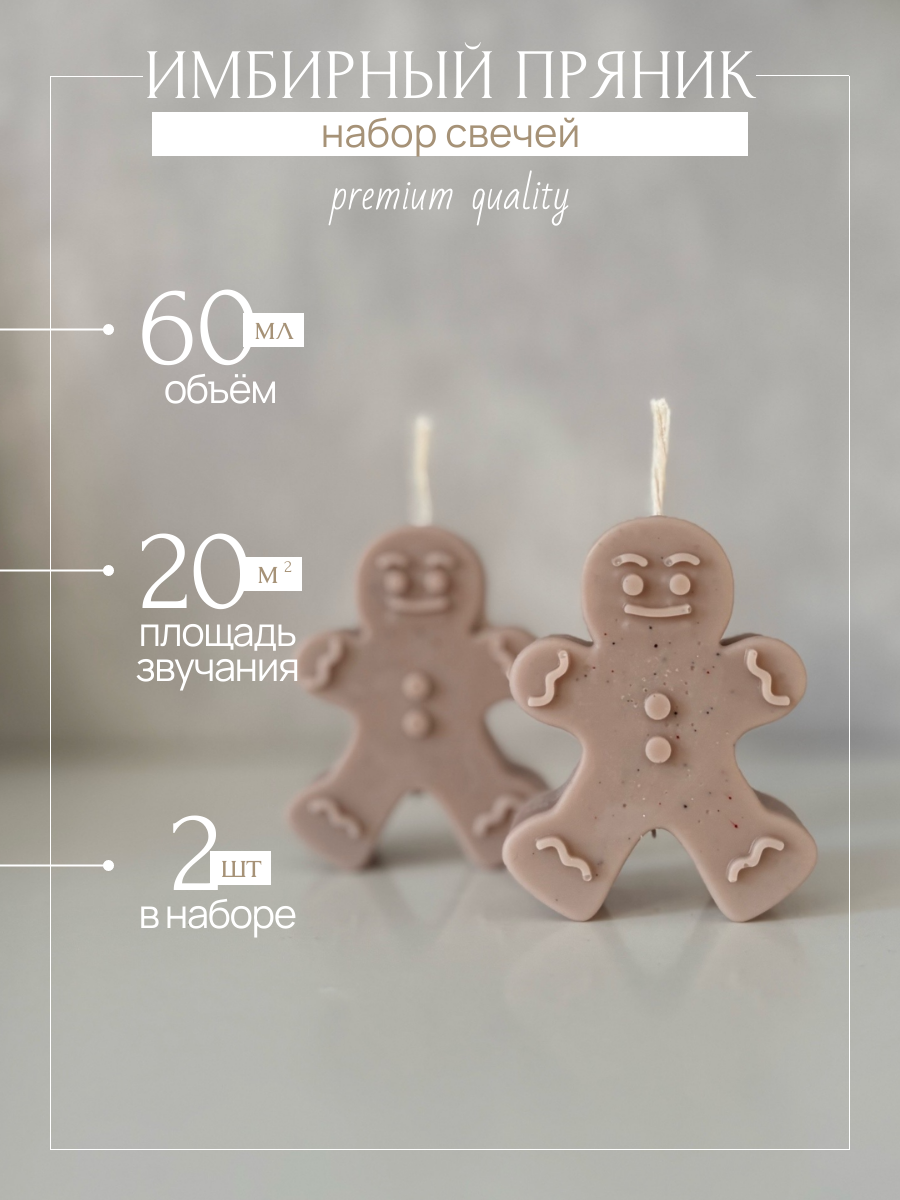 Ароматические свечи "Имбирный пряник", набор на Новый год, 2шт