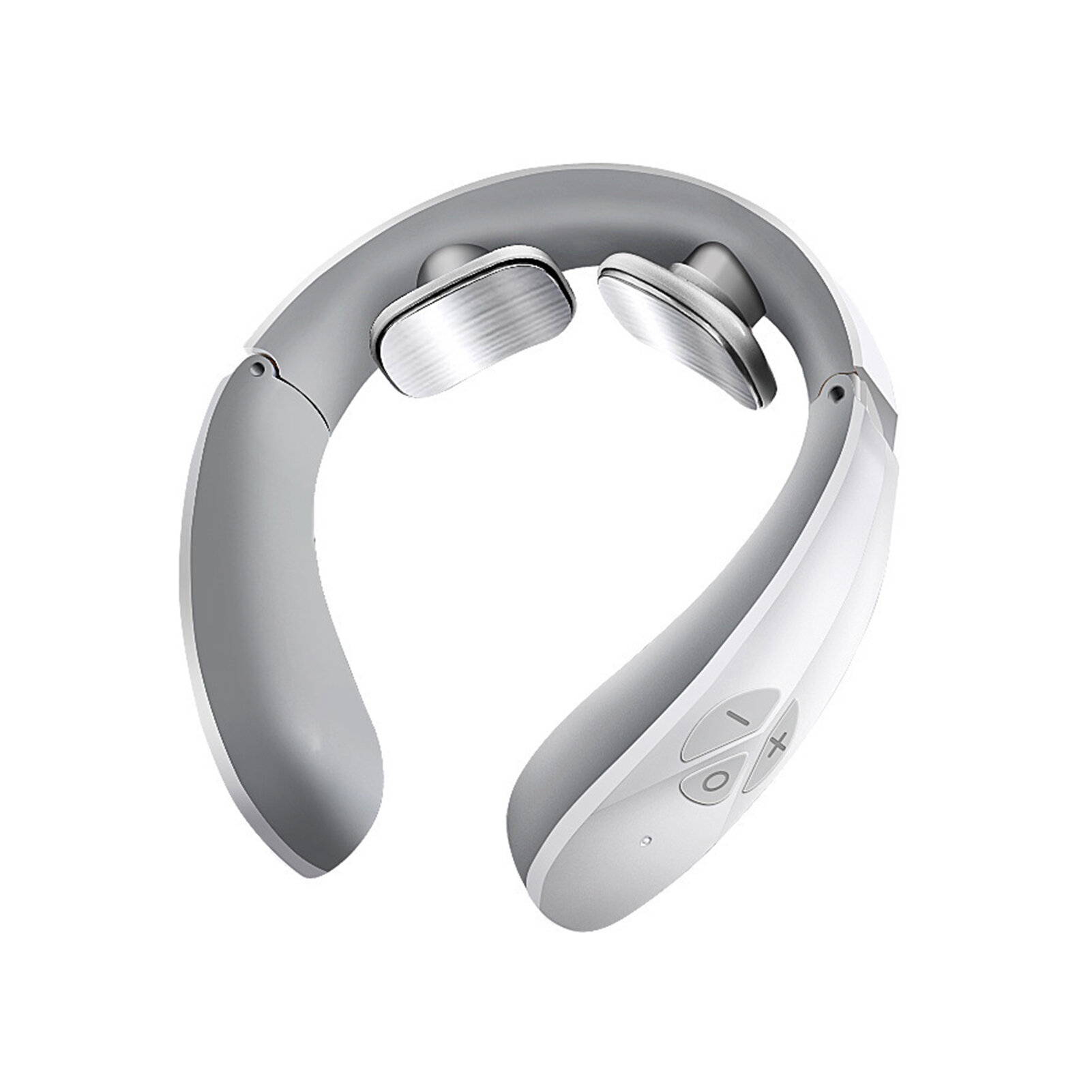 Переносной электрический массажер для шеи цервикальный 12 режимов массажа 15 уровней интенсивности 15 минутное таймирование батарейное питание цвет белый/синий материал ABS 2 штуки массажные подушки из нержавеющей стали мощность 1 Вт источник питания 2