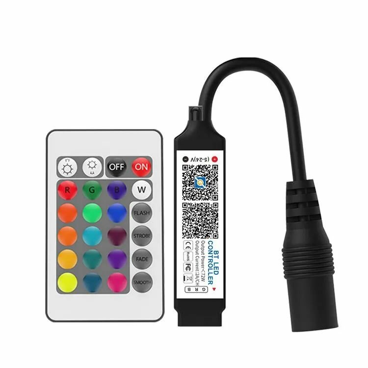 Bluetooth APP RGB контроллер с 24 клавишами ИК_пульт для 5V 12V 24V 5050 2835 COB RGB светодиодные ленты свет музыка звук телефон управления
