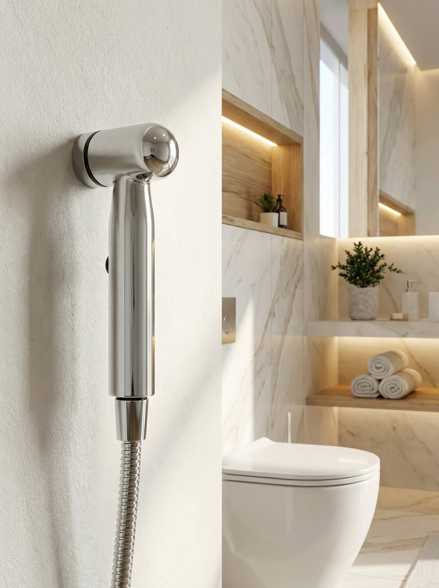 ESKO. Гигиеническая лейка для биде, душа и ванны, 2 режима HHS170MG с магнитным держателем / ручной душ для шланга