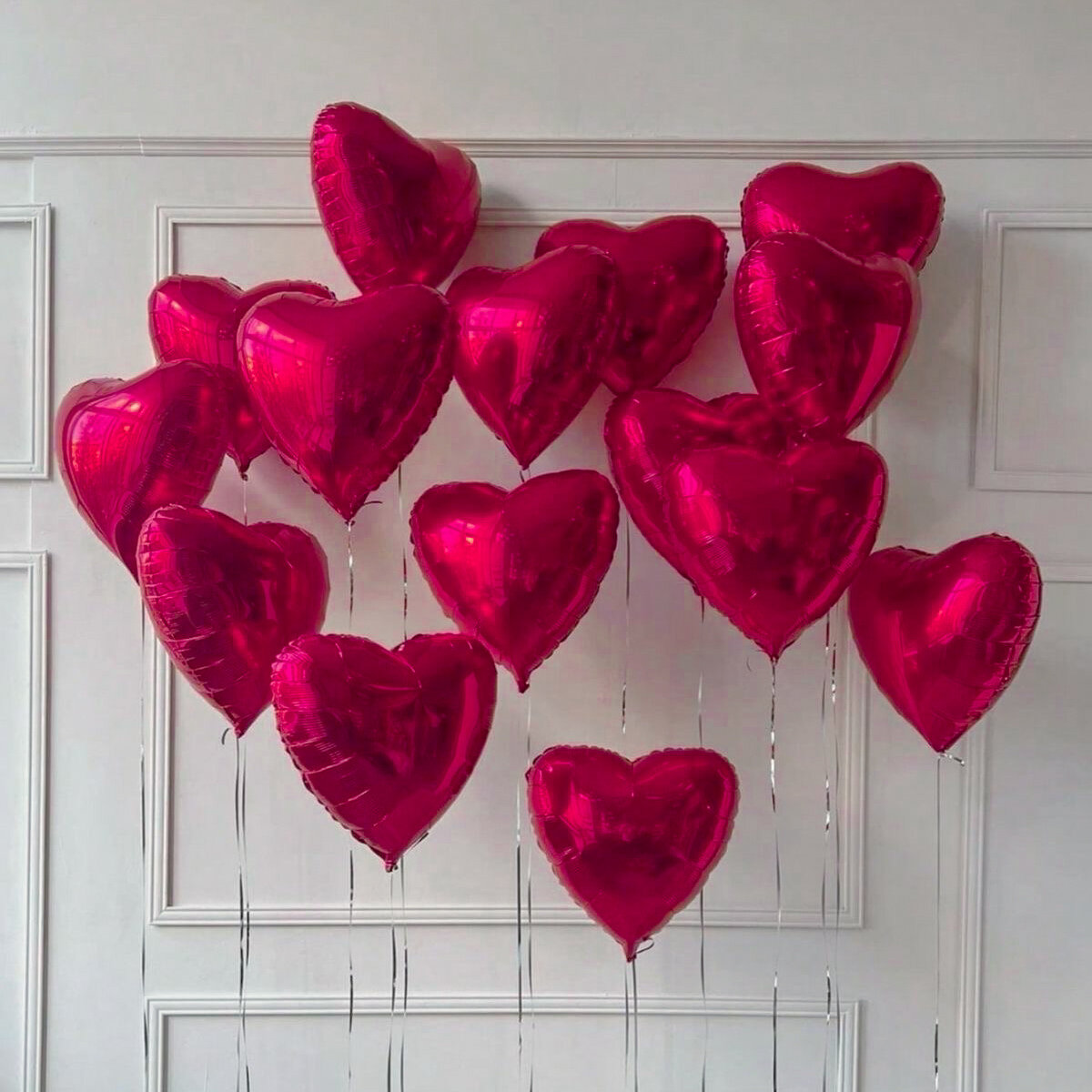 Красные шары сердце для признания в любви, фольгированные, 15 шт. Veresk 1036
