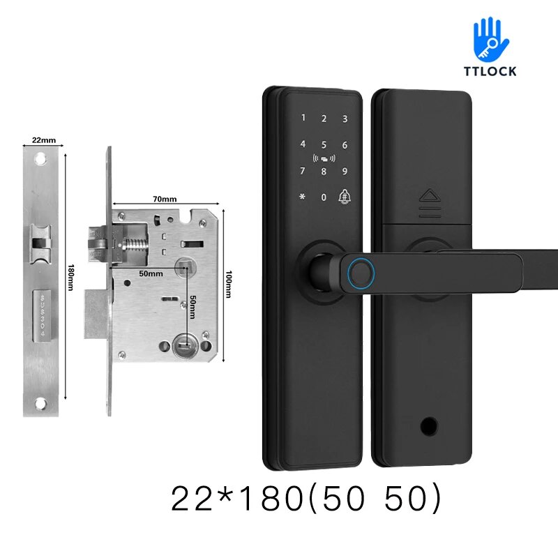 Умный замок TTLock черный 22x180(50 50)