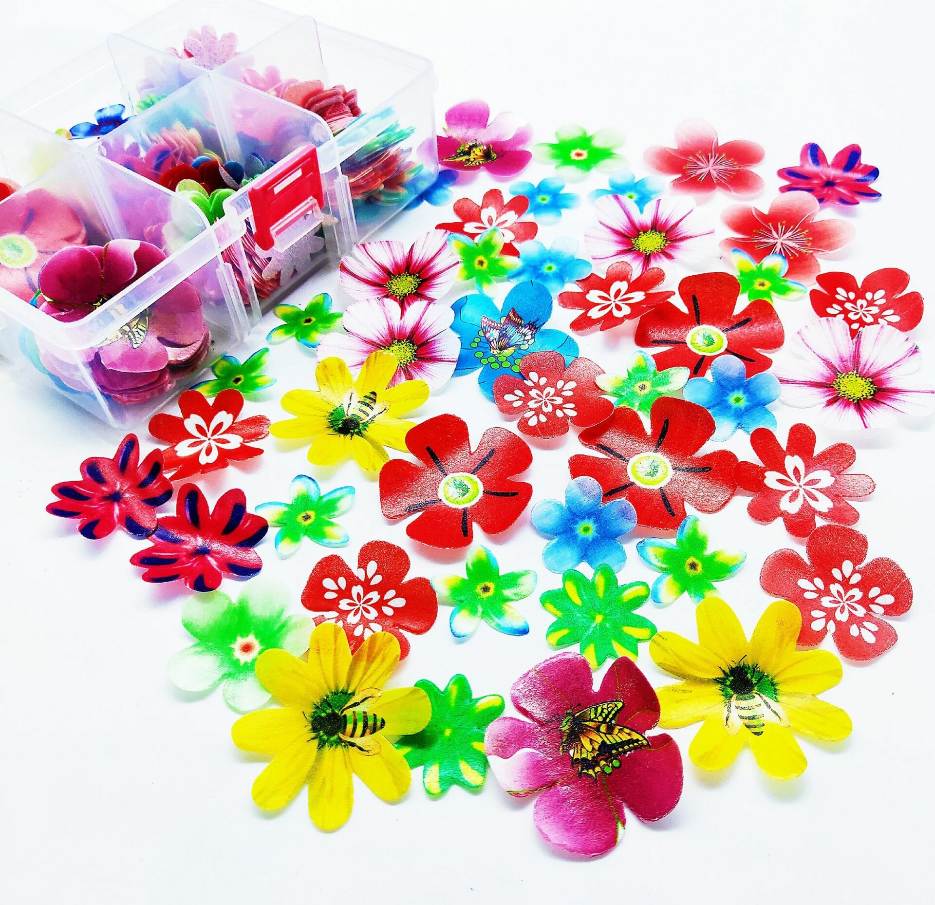 Цветочная бумага из клейкого риса, вафельная бумага для цифрового декорирования тортов, маленькие цветочные украшения, цветы из клейкого риса.