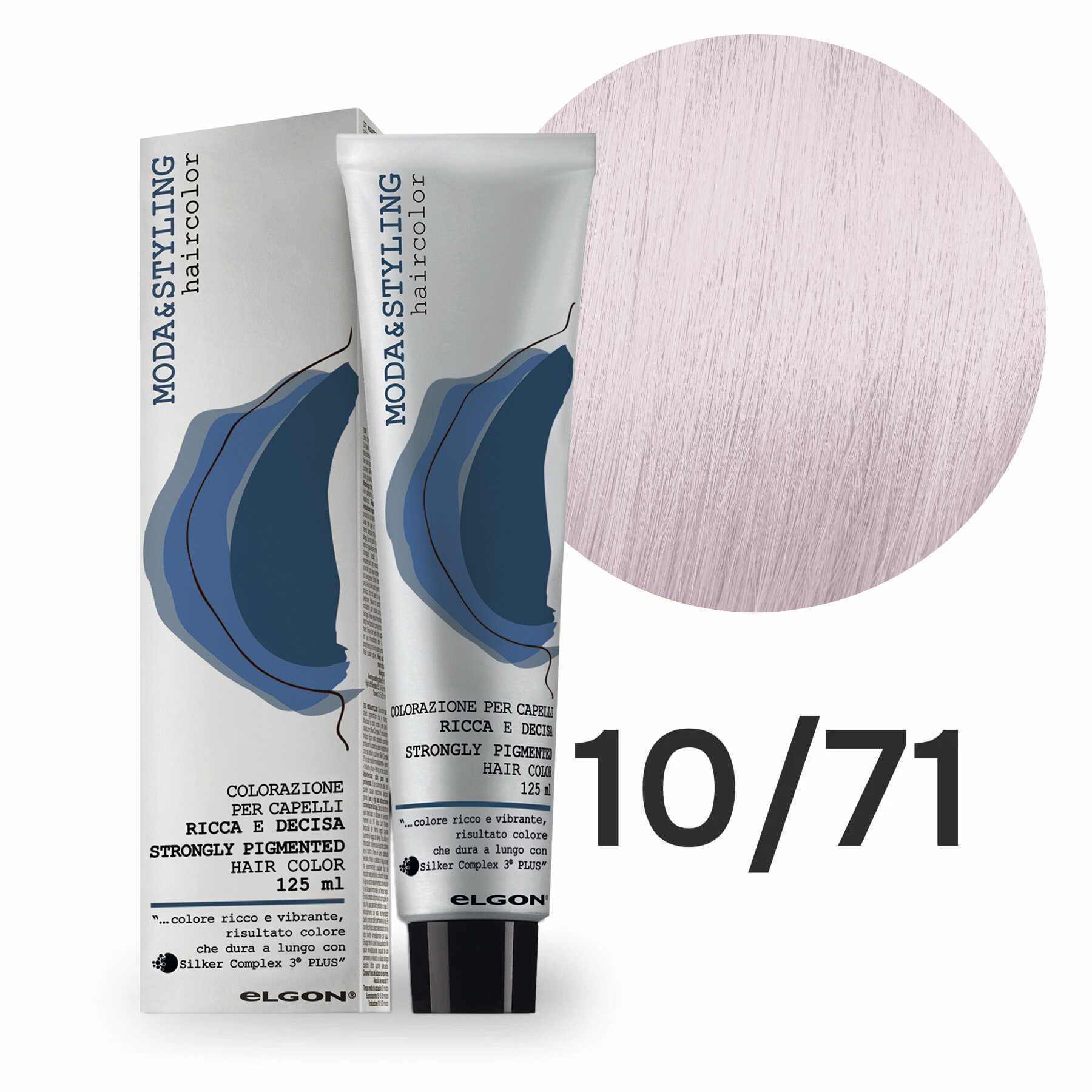 Крем - краска для волос профессиональная Elgon Moda&Styling 10/71 Светлый блонд Прозрачная сирень 125 мл