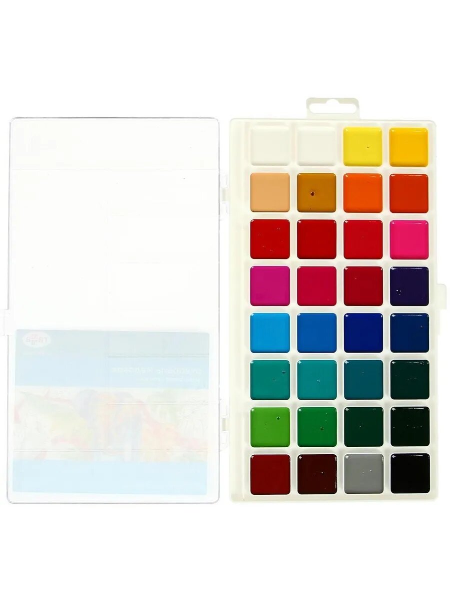 Акварель 32 цвета Гамма Классическая, медовая, без кисти