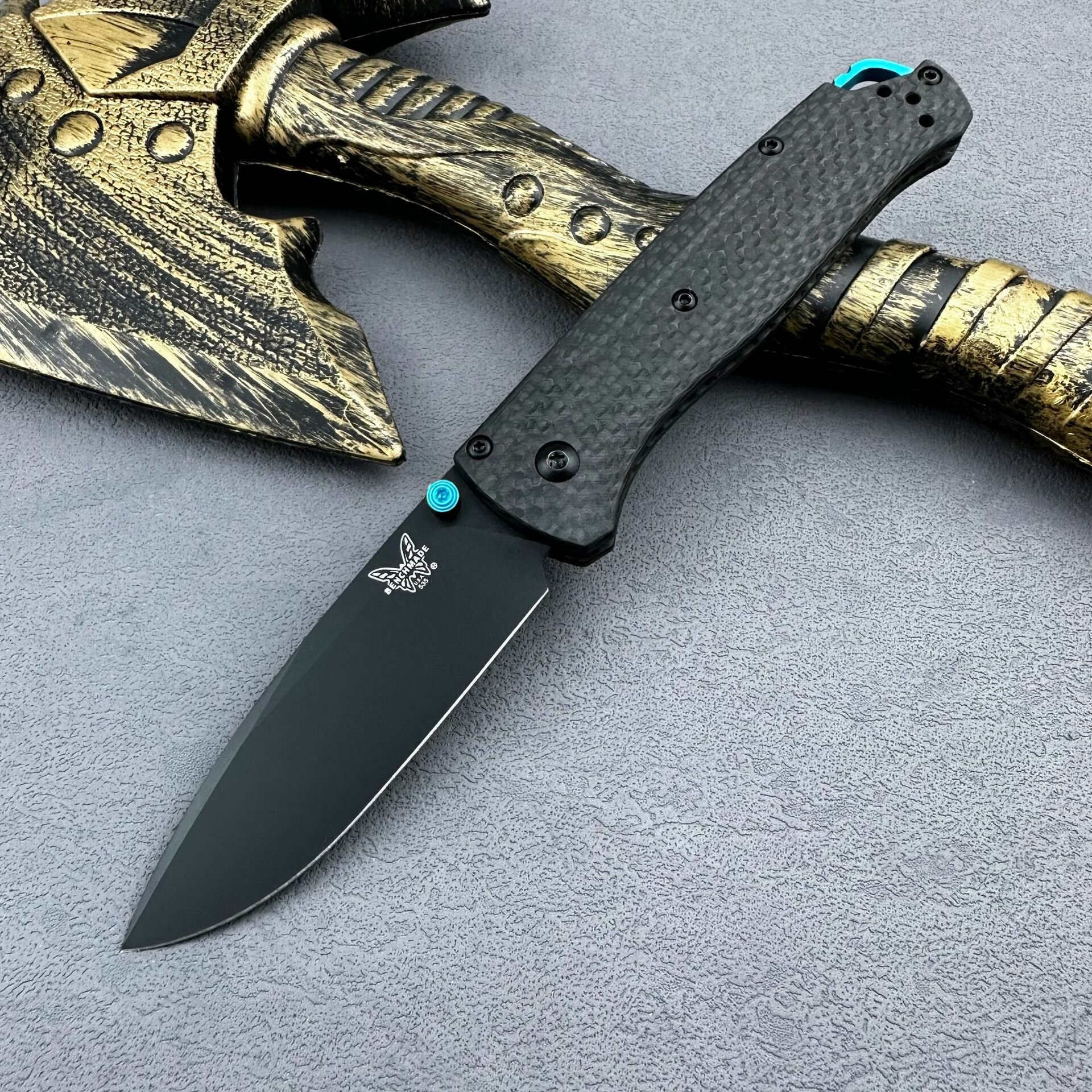 Складной нож Butterfly 535 из углеродного волокна с дамасским лезвием, карманный нож для активного отдыха, портативный аварийный нож