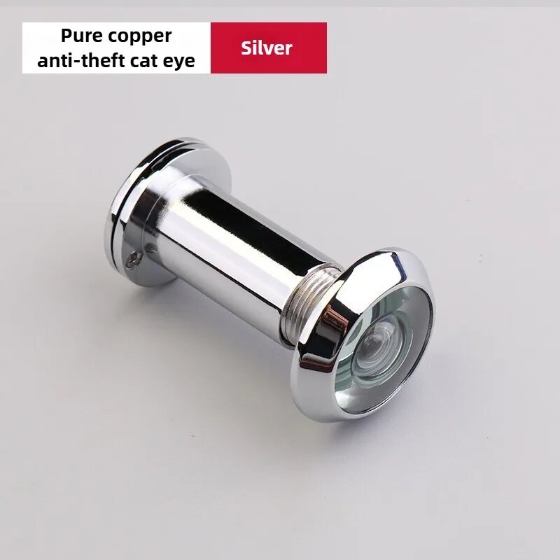 Дверной глазок латунный 220 градусов Silver