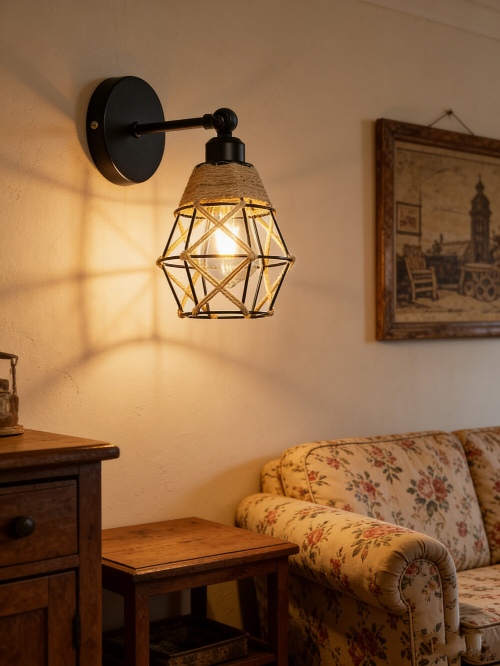 Настенный светильник в индустриальном стиле E27 черный