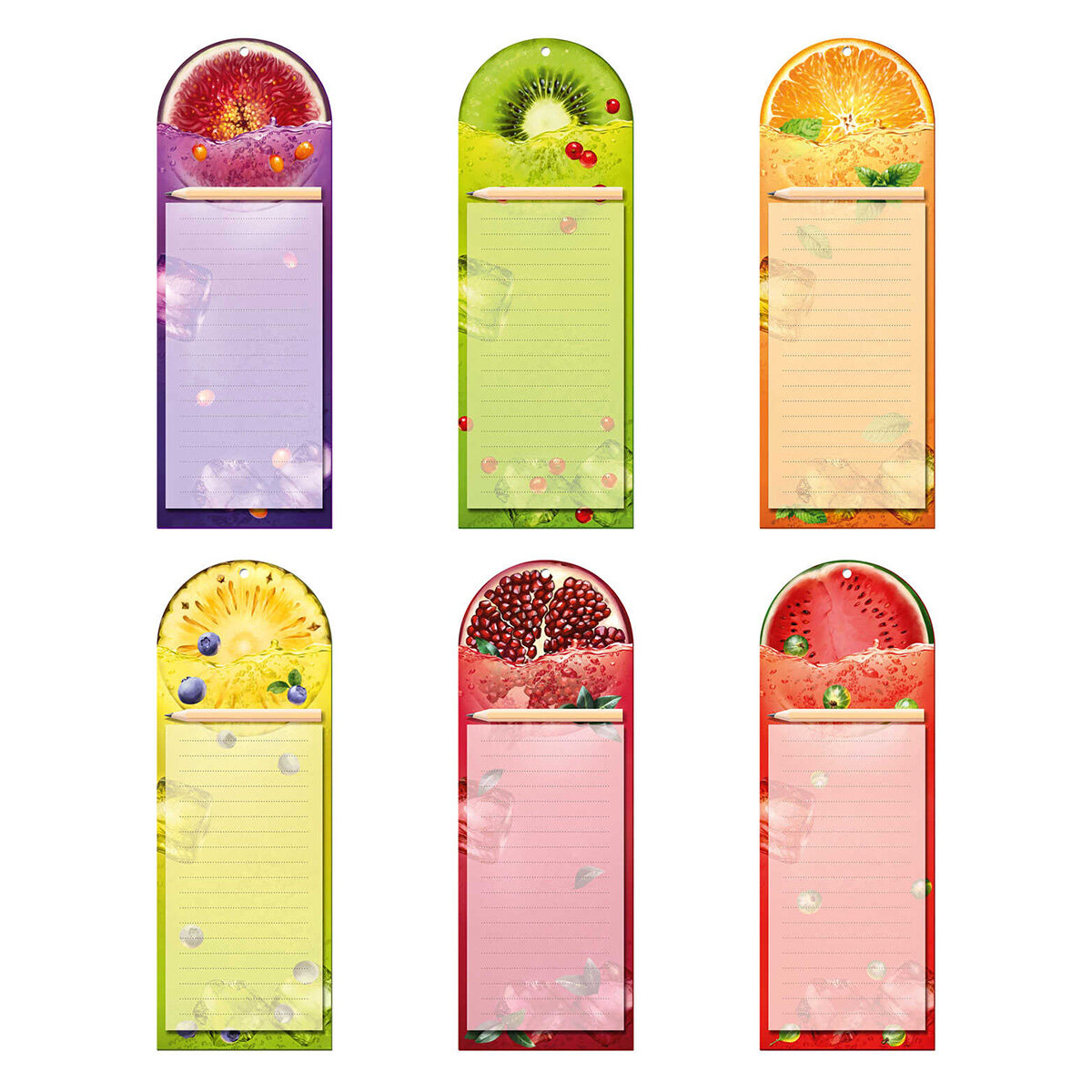 Феникс +" Блок для записей на магните с карандашом "Мои заметки" 70 г/м2 28 х 10 х 1 см 40 л. , "Арбуз