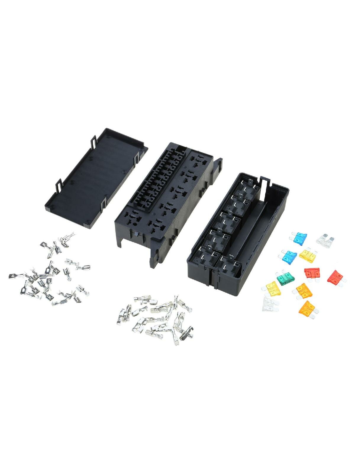 11-позиционный блок предохранителей, реле 12 В, предварительно подключенный блок предохранителей