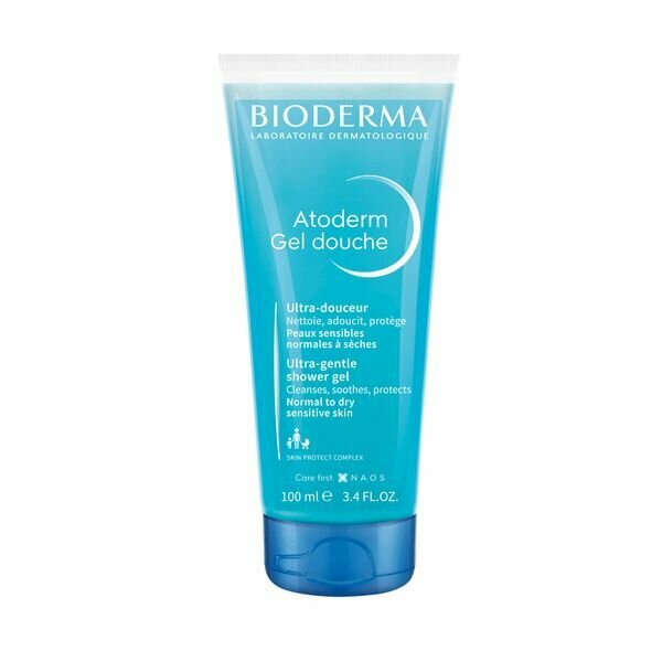 Гель для душа для взрослых и детей от 0 мес. Atoderm Bioderma/Биодерма туба 100мл