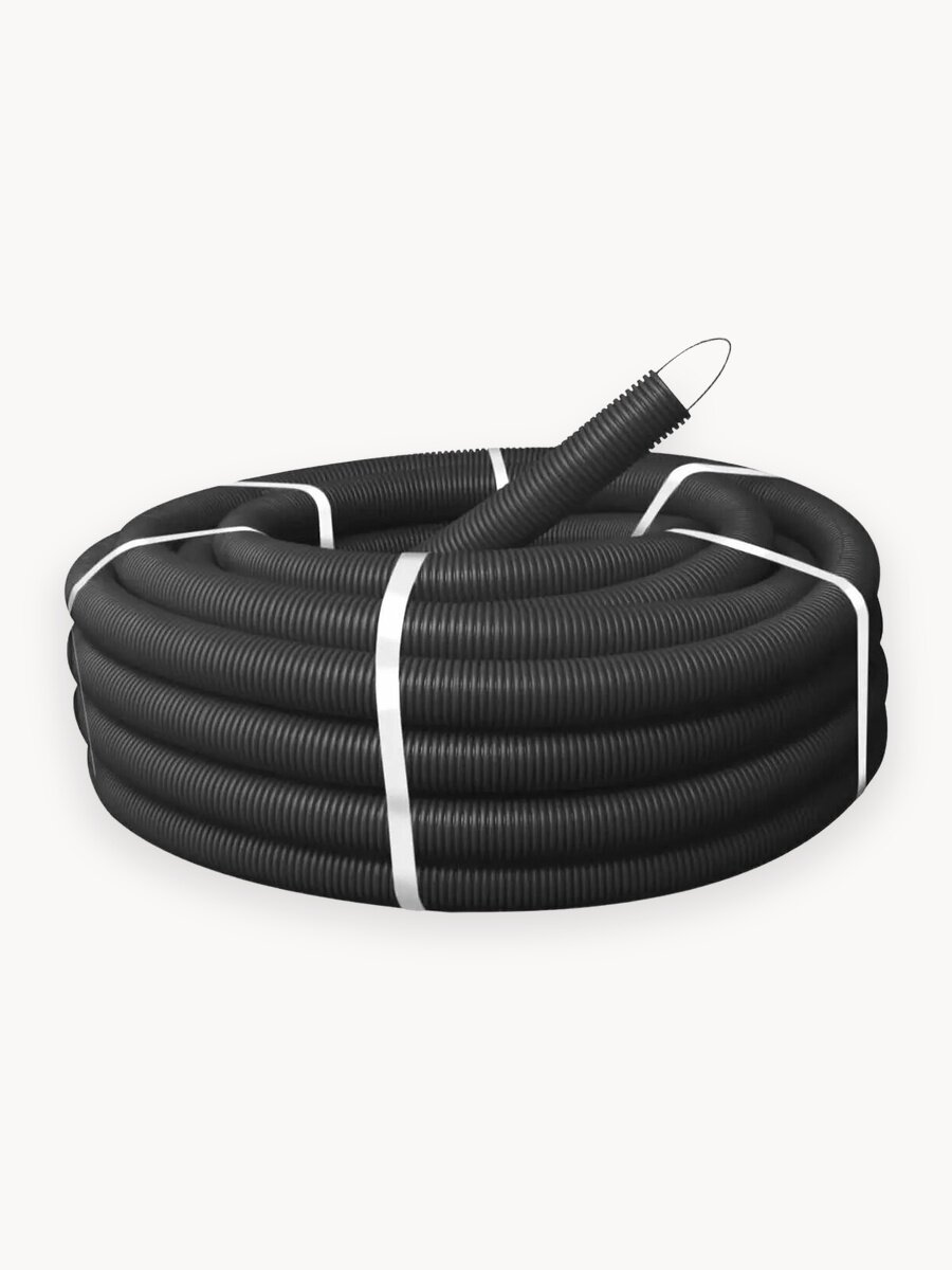 Труба ПНД гофрированная с зондом D16мм. Пан-Электро (СВ) (100м./уп.)