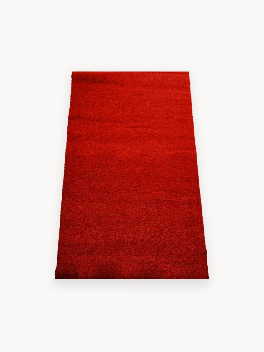 Ковролин на пол метражом 1х1 м. для офиса и дома, противоскользящий, красный