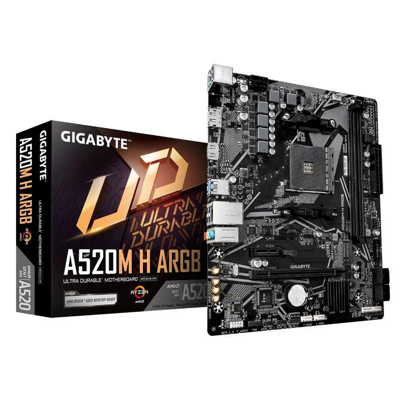 Материнская плата Gigabyte A520M H ARGB, подсветка ARGB A520MHARGB