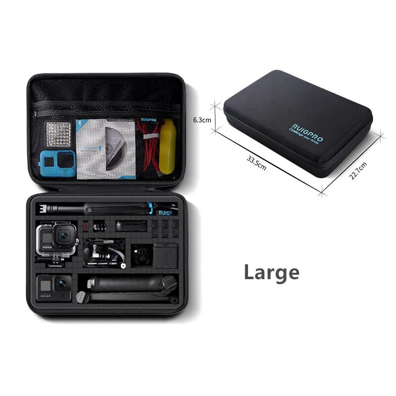 Портативная сумка для GoPro Hero 13 12 11 DJI Action 6 5pro 4 Insta360 X5 AcePro DIY Large Size