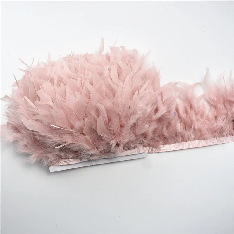 Розовая бахрома из перьев, 10 м, Цвет: 30. Leather pink