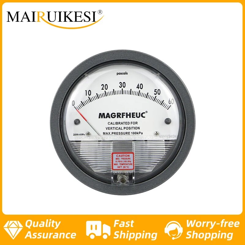 Высокоточный манометр дифференциального давления 120 мм 1/8, позвоночная канальная резьба воздуха, микродавление для камеры очистки