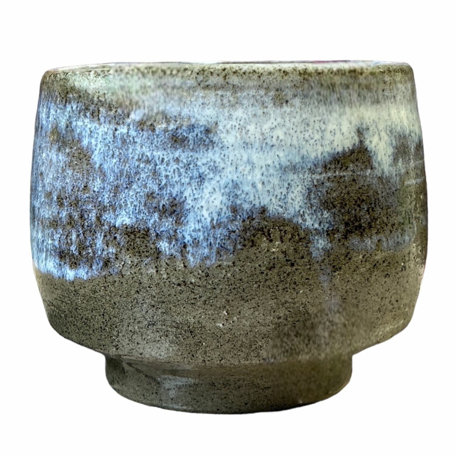 Стакан ручной работы синий с разводами, керамика, 400 мл