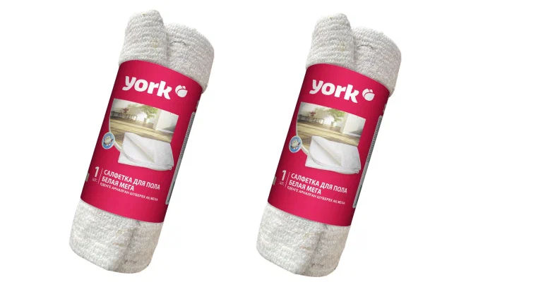 Салфетка York для пола хлопковая белая в рулоне мега 260г/м2 (80х100 см) 2 шт