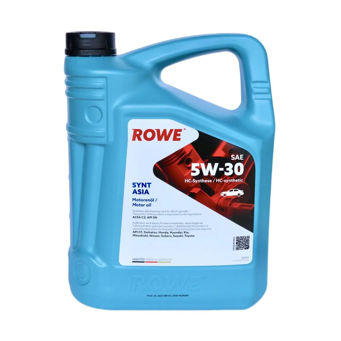Моторное масло синтетическое ROWE HIGHTEC SYNT ASIA 5W-30, 5 литров канистра