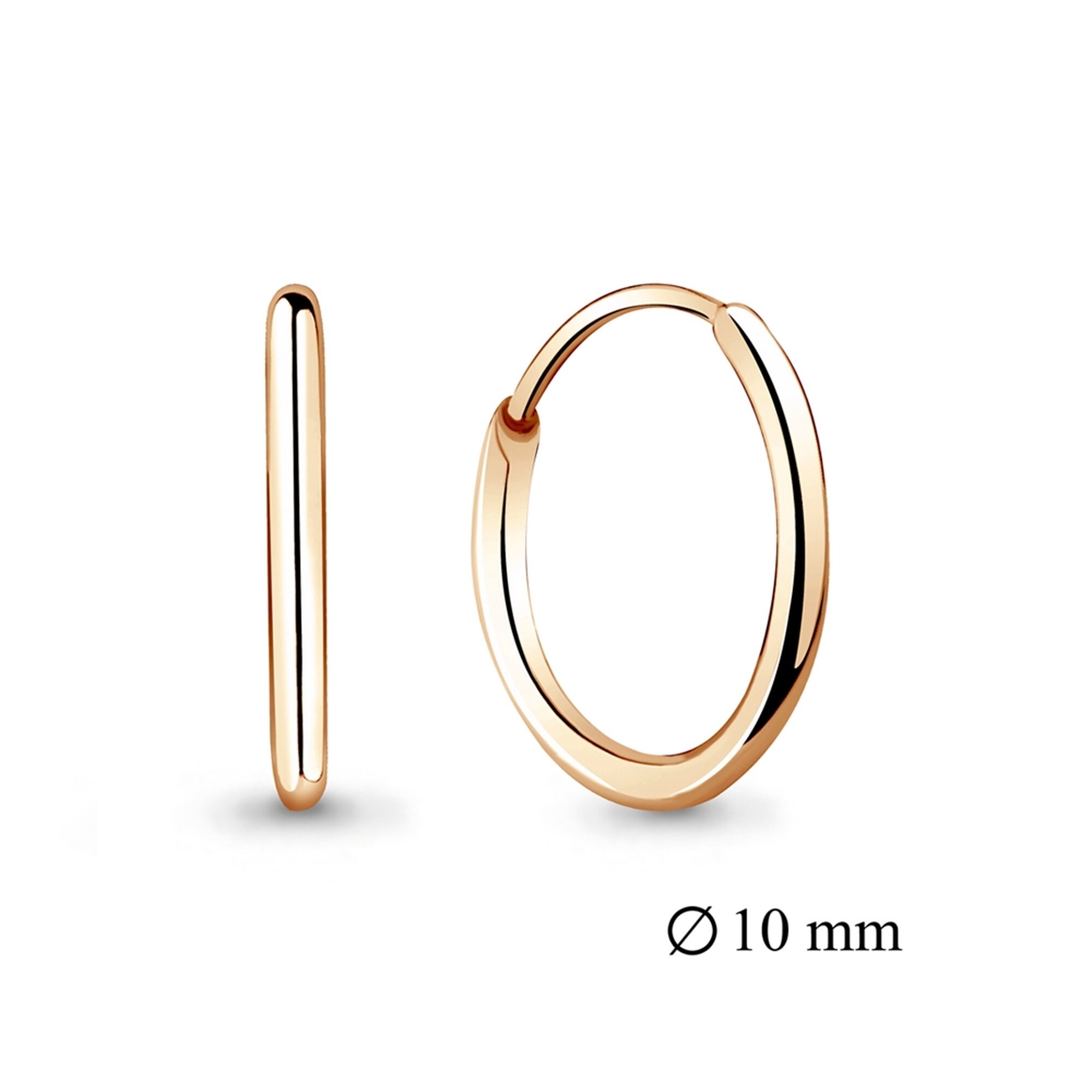 Серьги конго, красное золото, 585 проба