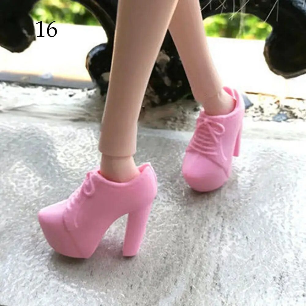Пластиковые ботиночки для кукол 1/6 Розовый, 16