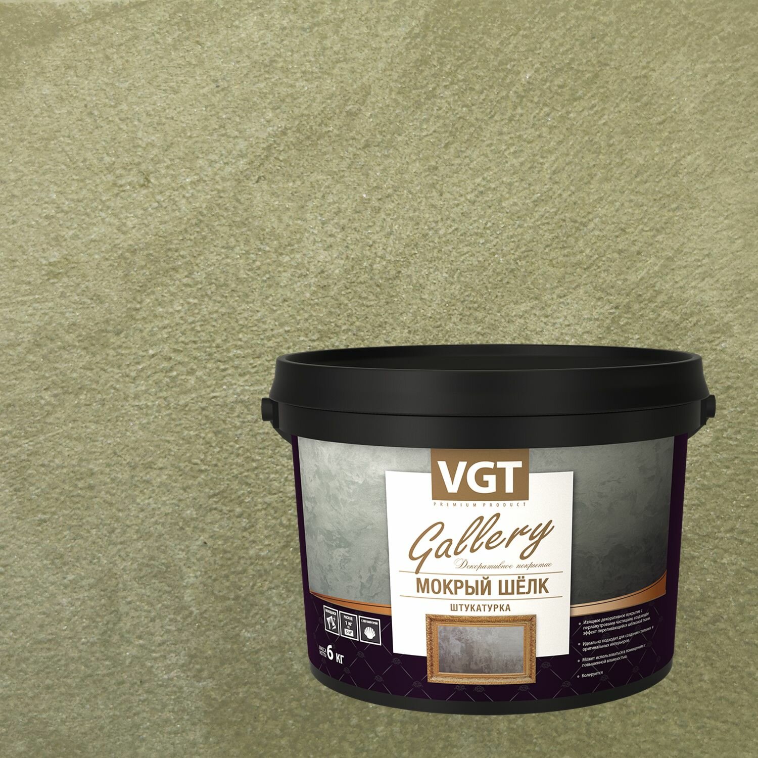 Штукатурка декоративная VGT Gallery Мокрый Шелк (6кг) 2324