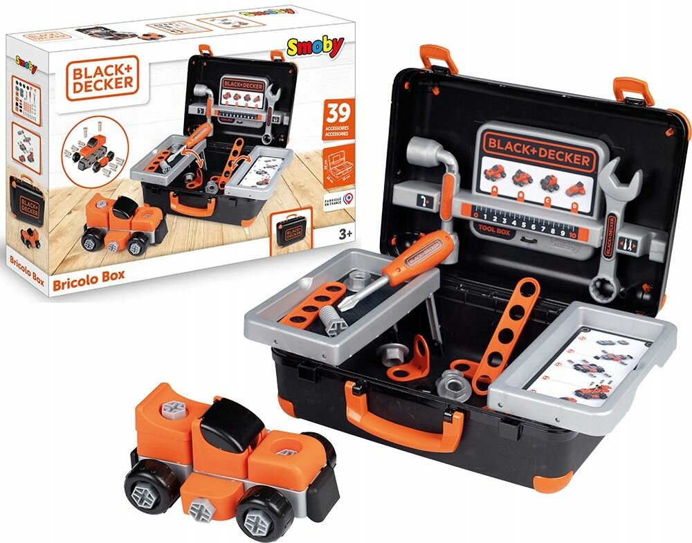 Игровой набор Smoby - Игрушечный Чемодан для инструментов Black & Decker + 39 аксессуаров - Смоби 360904