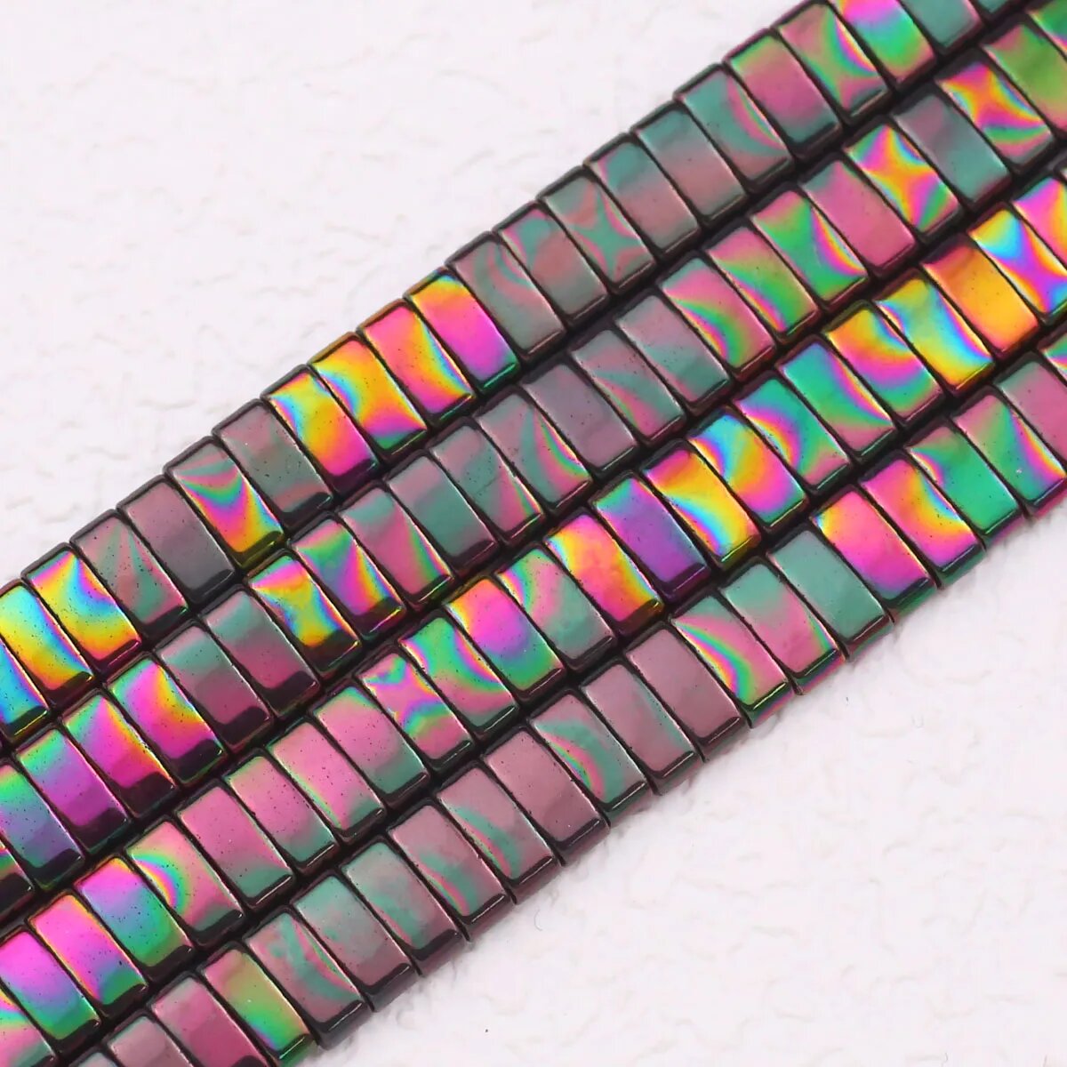 Бусины из гематита JHNBY 5x2.5 мм синие, фиолетовые, золотые Black coloured