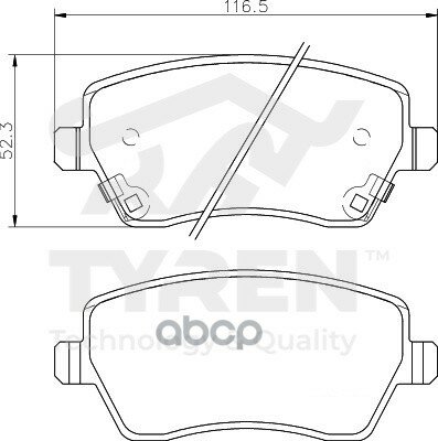 Колодки тормозные дисковые, передние Opel Agila A 00> Nissan Note (E12) 13> Suzuki Swift 04> TYREN арт. TYR1220641