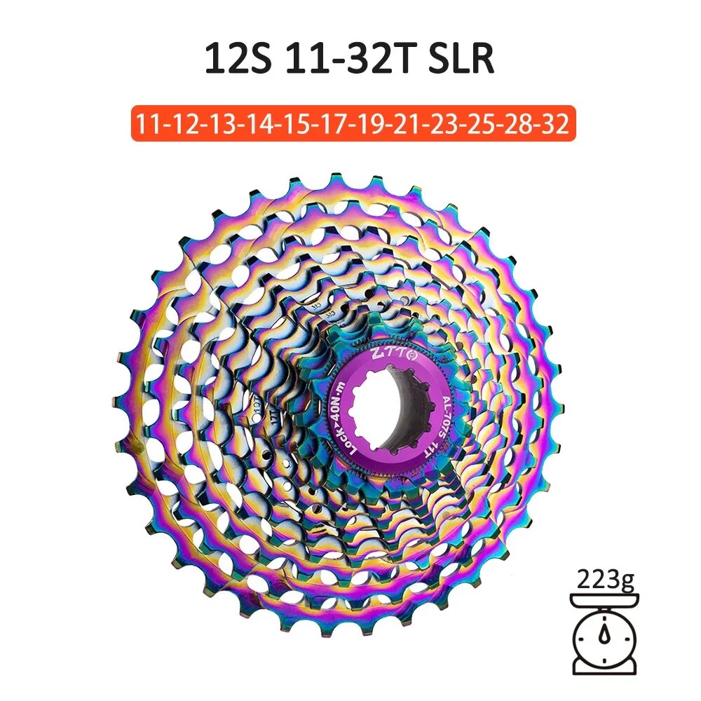 ZTTO Шоссейный велосипед кассета 12 скоростей стальная 12 S 11-32T Rainbow