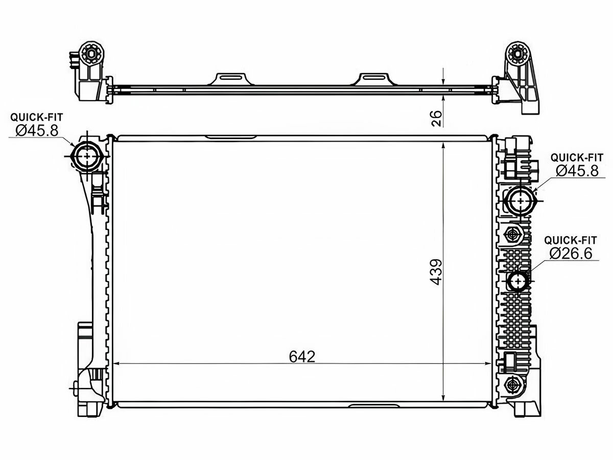 Радиатор охлаждения двигателя для Мерседес E 200 CGI, E 200, E 200 NGT, 250, CGI арт MB000907 SAT