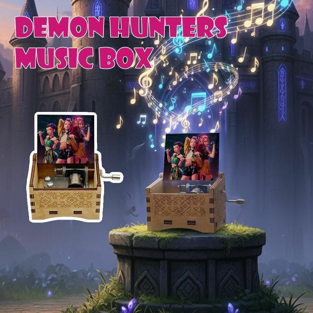 Деревянная музыкальная шкатулка с ручным заводом, резной дизайн