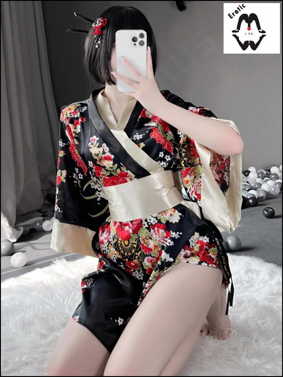 Эротический костюм "Гейша" intim, для ролевых игр, женский, черный/красный, OneSizeодежда для ролевых игр