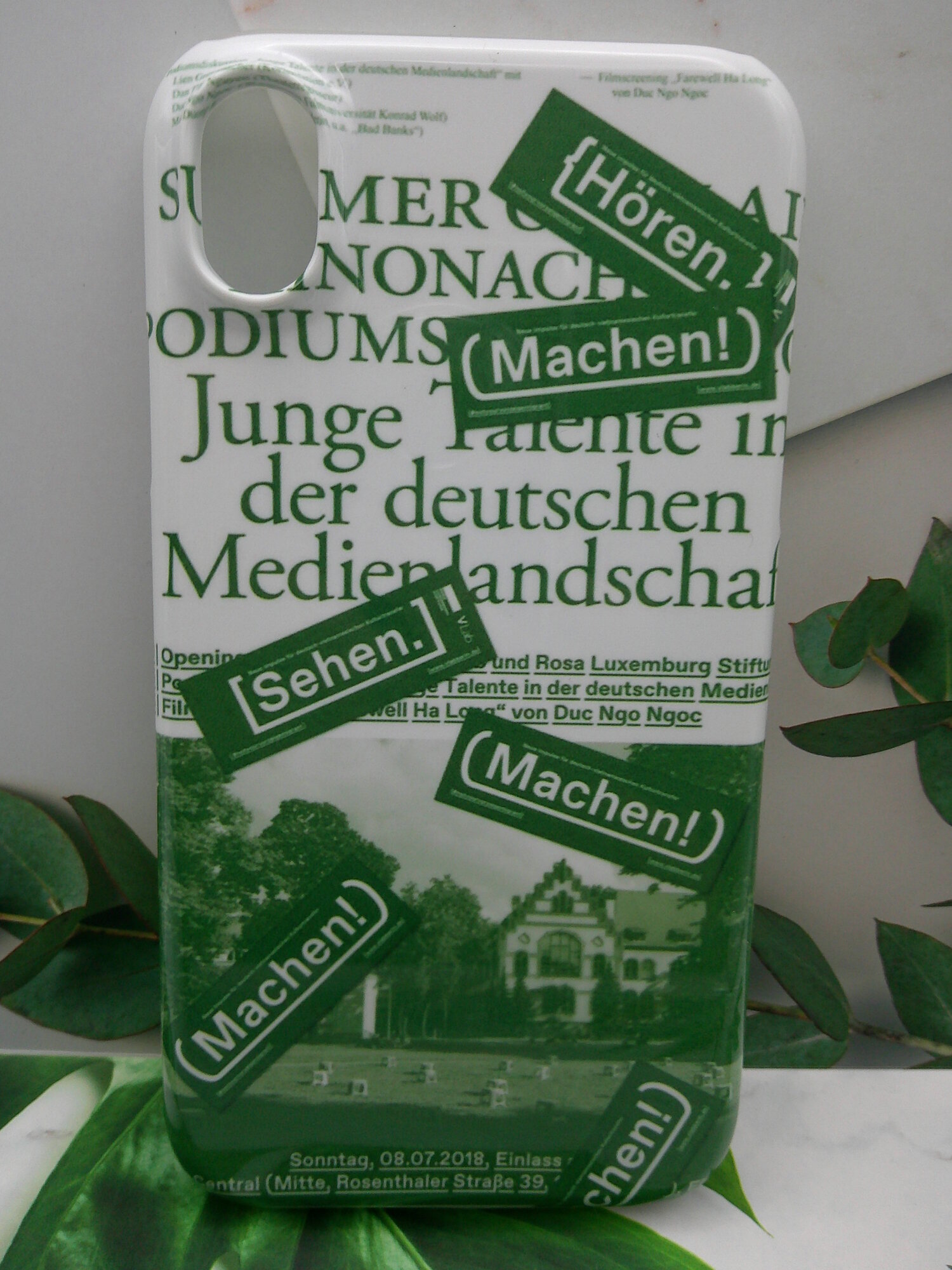 Чехол накладка для iphone XR (6.1) JES силикон+пластик зеленая картинка с домом и надписи на белом