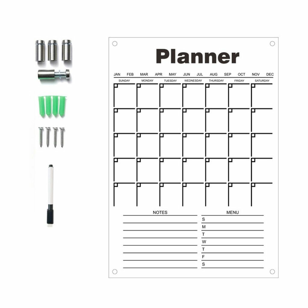 Акриловая доска-календарь для холодильника, прозрачный настенный еженедельник-планировщик, доска с расписанием